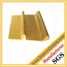 China Copper alloy extruded brass profile for door hinges brass hpb58-3, hpb59-2, C38500 OEM ODM brass extrusion factory supplier