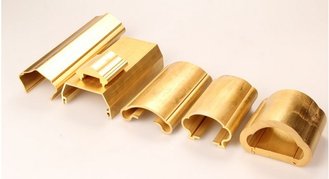 China Brass extruded copper alloy profile sections of stairs handrail brass hpb58-3, hpb59-2, C38500 OEM ODM brass factory supplier
