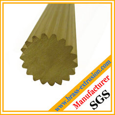China copper alloy brass profiles rods with teeth brass profiles of Gear sections brass hpb58-3, hpb59-2, C38500 OEM ODM supplier