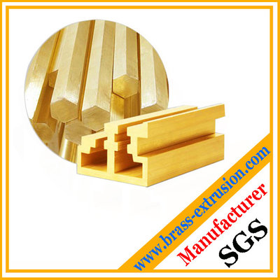 Copper alloy extruded brass profile for door hinges brass hpb58-3, hpb59-2, C38500 OEM ODM brass extrusion factory supplier